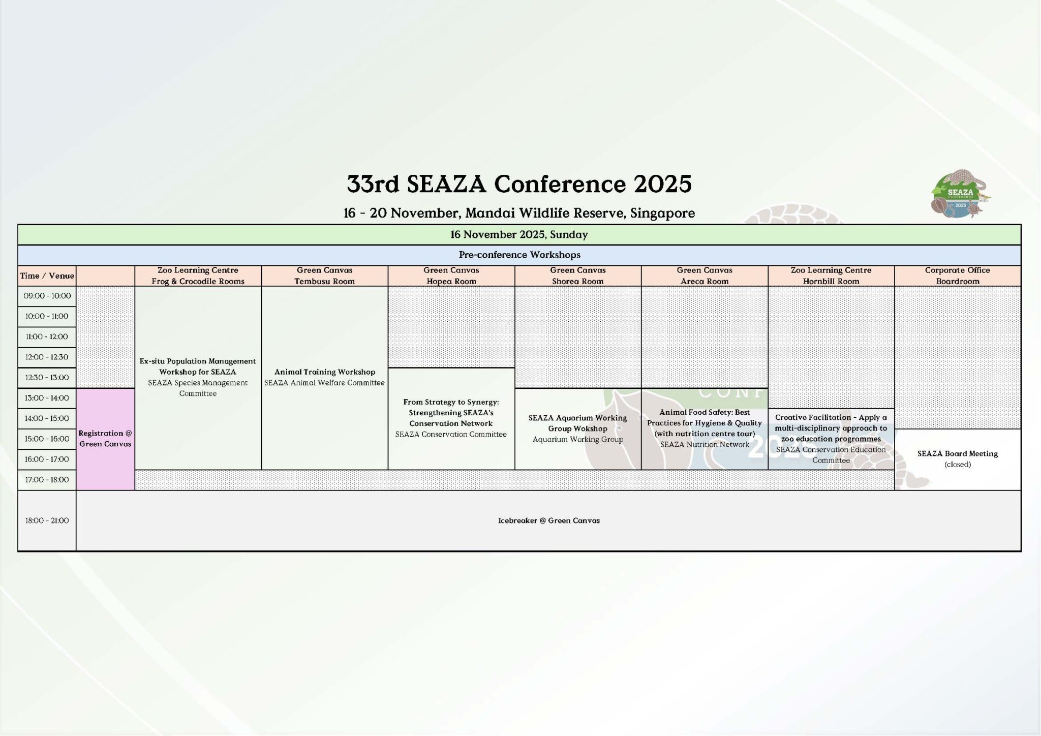 2025: 33rd SEAZA Conference – Southeast Asian Zoos and Aquariums ...