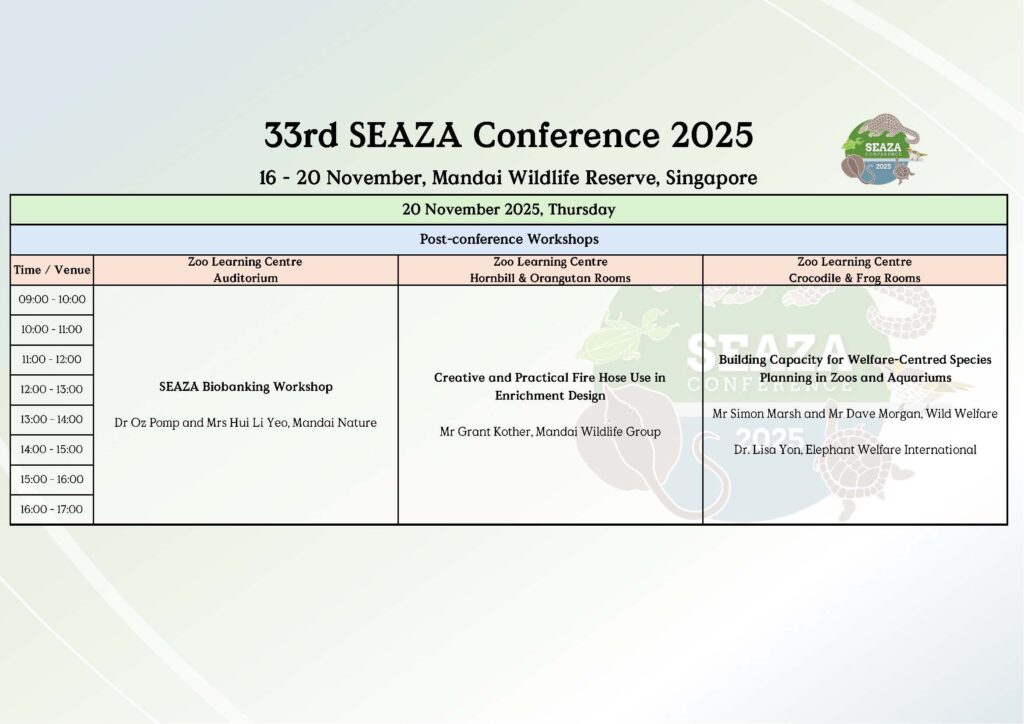 2025: 33rd SEAZA Conference – Southeast Asian Zoos and Aquariums ...